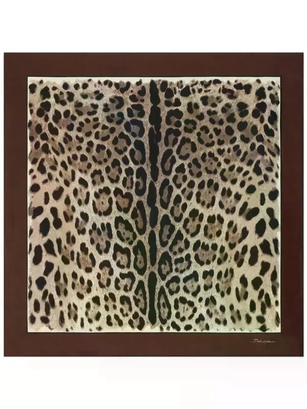 Dolce & Gabbana Leopard-print Silk Scarf - Brown