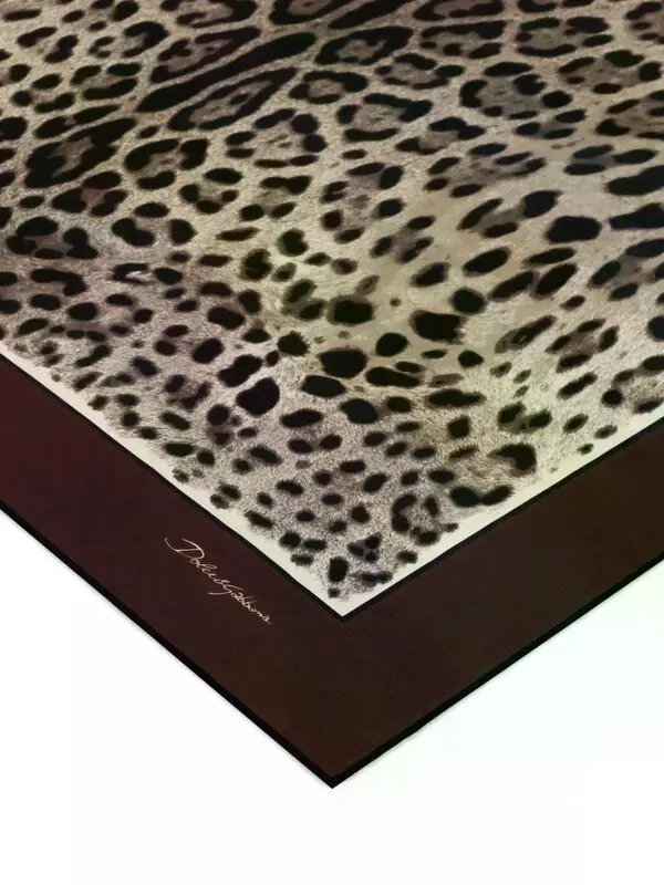 Dolce & Gabbana Leopard-print Silk Scarf - Brown