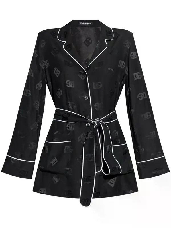 Dolce & Gabbana Satin Jacquard Shirt - Black