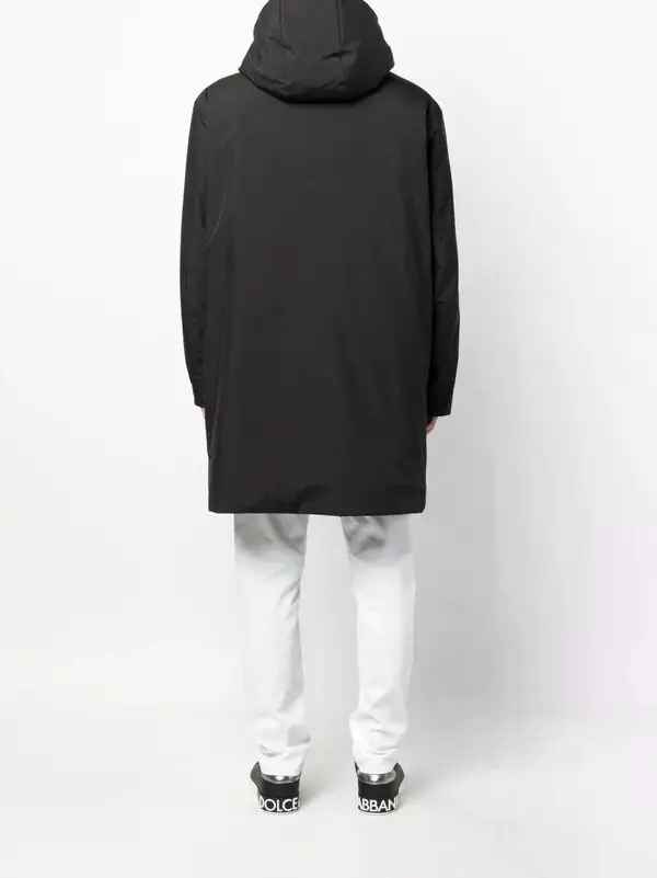 Dolce & Gabbana Logo-plaque Hooded Coat