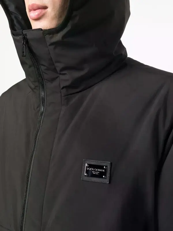 Dolce & Gabbana Logo-plaque Hooded Coat