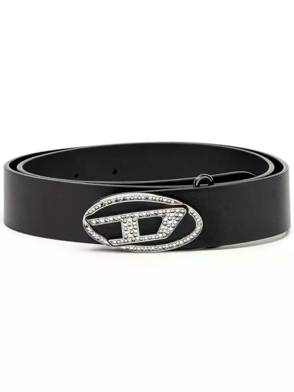 DIESEL® B-1dr Leather Belt - Black
