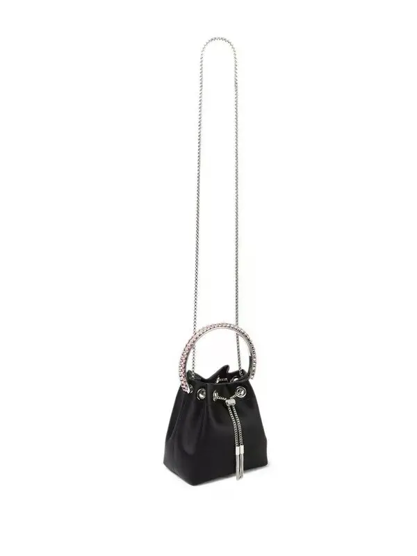 JIMMY CHOO Bon Bon Crystal-embellished Satin Bag - Black