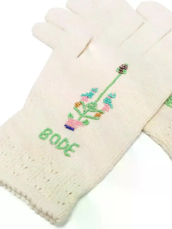 BODE Logo-embroidered Knitted Gloves