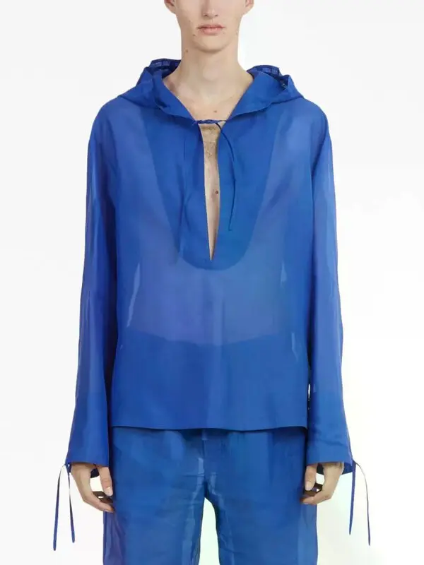 FERRAGAMO Hooded Organza Blouse