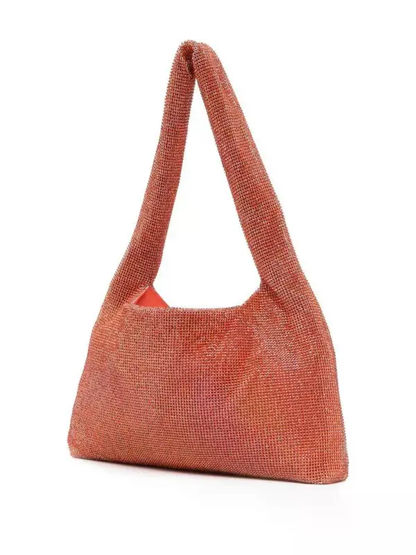 Kara Crystal-embellished Shoulder Bag - Orange