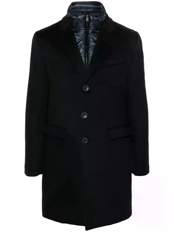 Herno Layered Single-breasted Coat - Blue