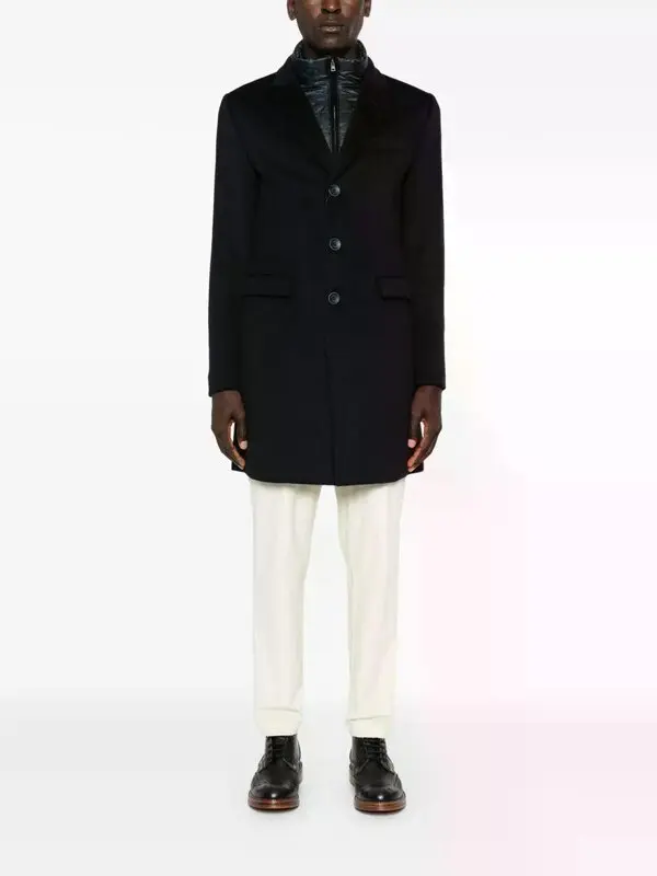 Herno Layered Single-breasted Coat - Blue