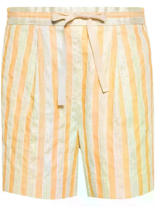 FORTE_FORTE Striped Drawstring Shorts - Orange