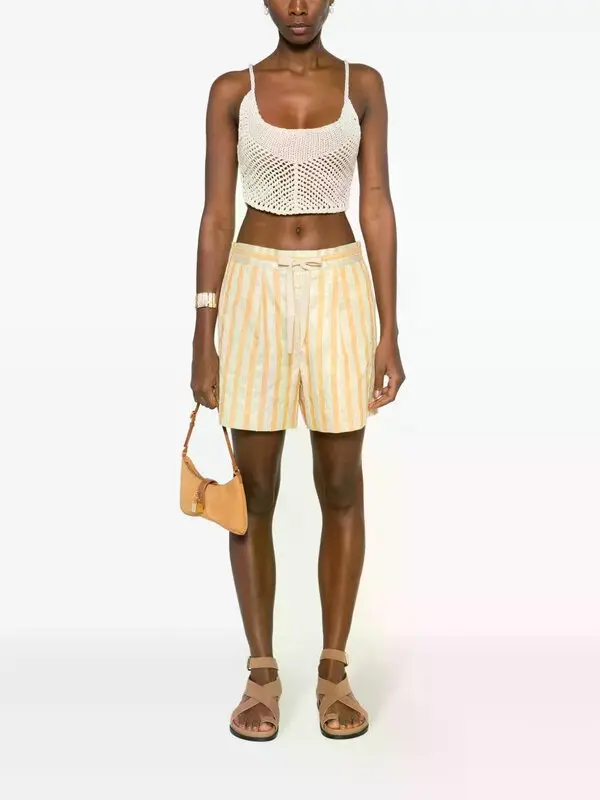 FORTE_FORTE Striped Drawstring Shorts - Orange