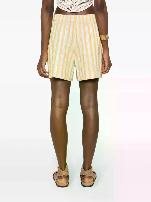 FORTE_FORTE Striped Drawstring Shorts - Orange