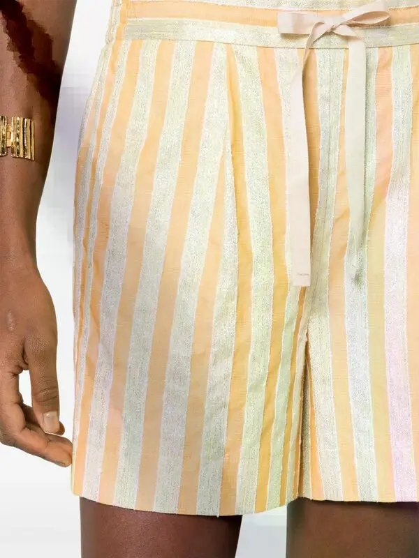 FORTE_FORTE Striped Drawstring Shorts - Orange