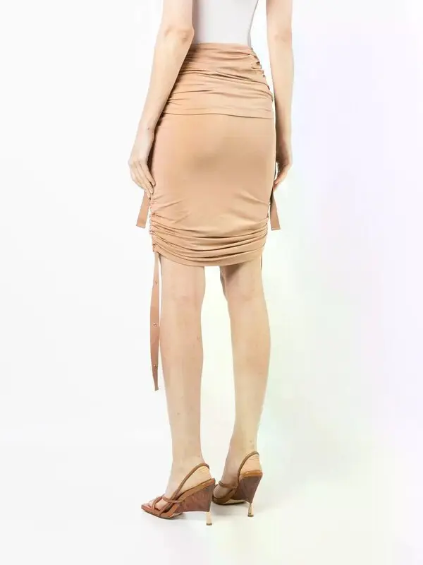 DION LEE Doric Ruched Midi Skirt - Brown