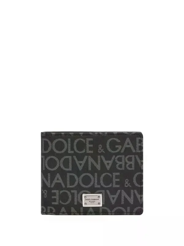 Dolce & Gabbana Logo-jacquard Bi-fold Wallet - Black