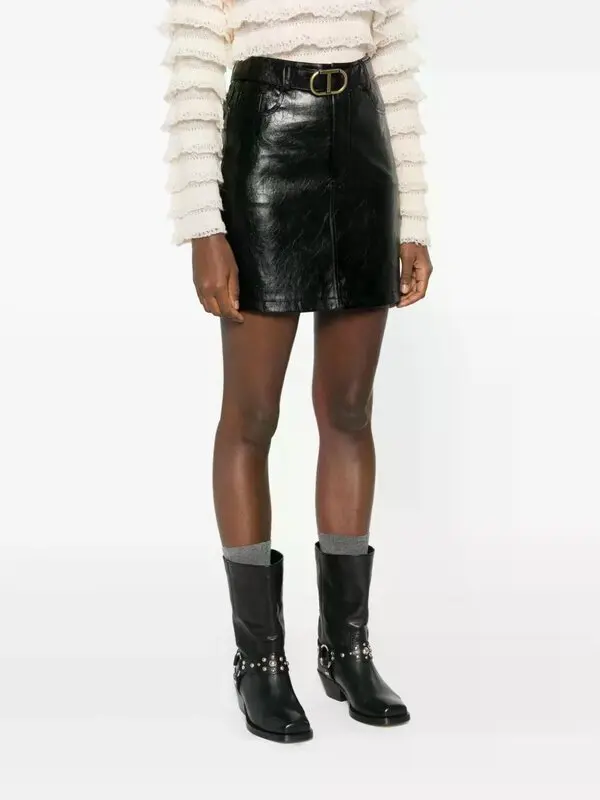 TWINSET Belted Mini Skirt