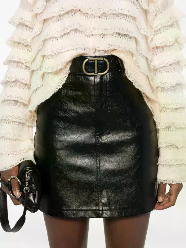 TWINSET Belted Mini Skirt