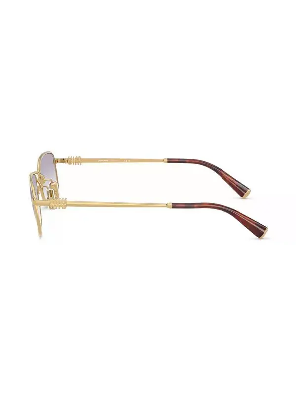 Miu Miu Rectangle-frame Sunglasses - Gold