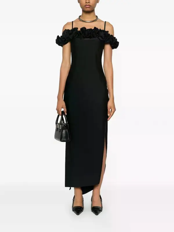 Coperni Ruffle-detail Maxi Dress - Black