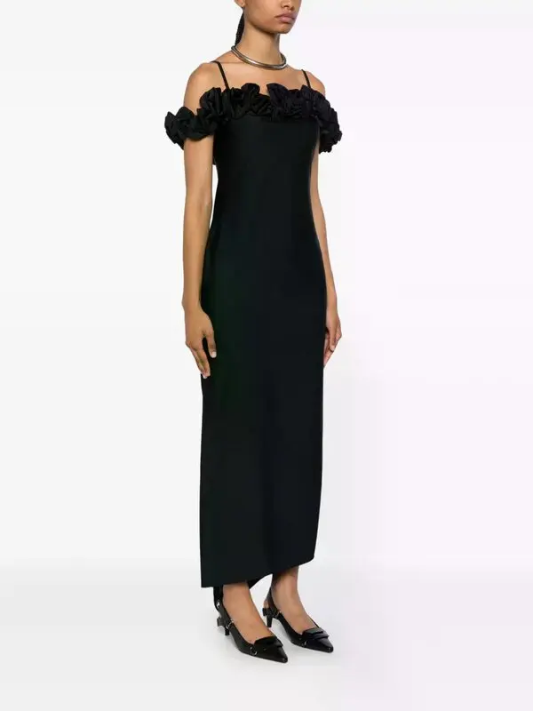 Coperni Ruffle-detail Maxi Dress - Black
