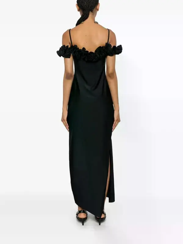Coperni Ruffle-detail Maxi Dress - Black