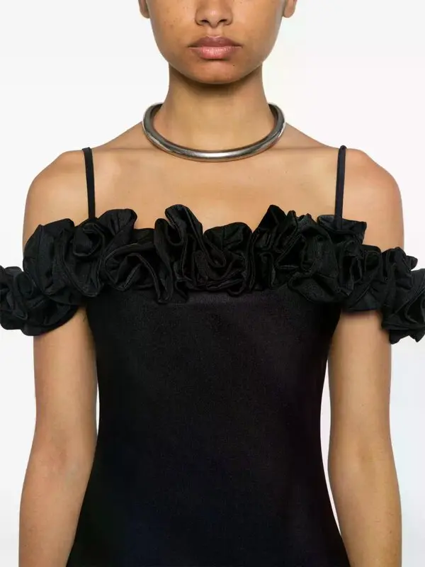 Coperni Ruffle-detail Maxi Dress - Black