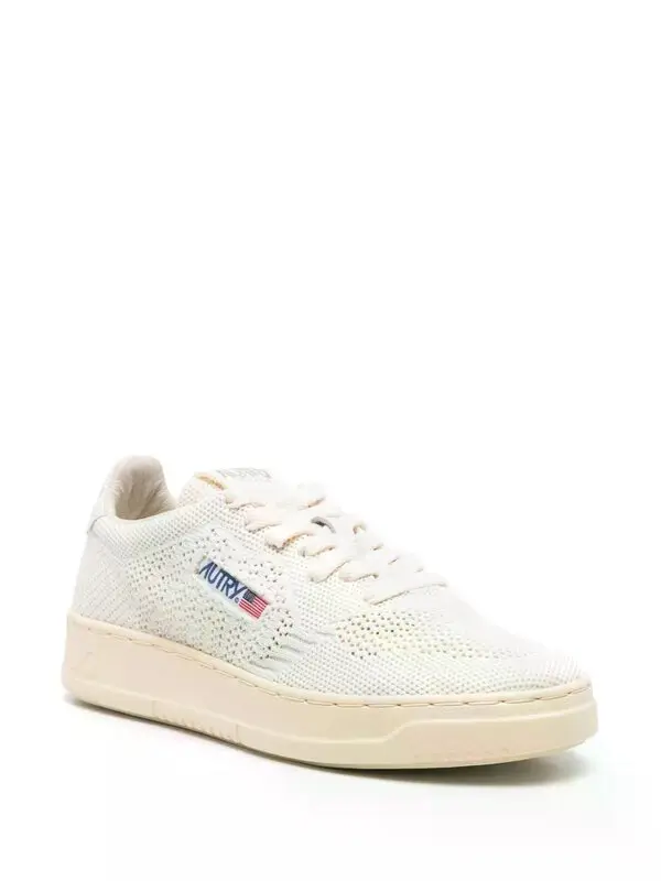 AUTRY Logo-patch Open-knit Sneakers - Neutrals