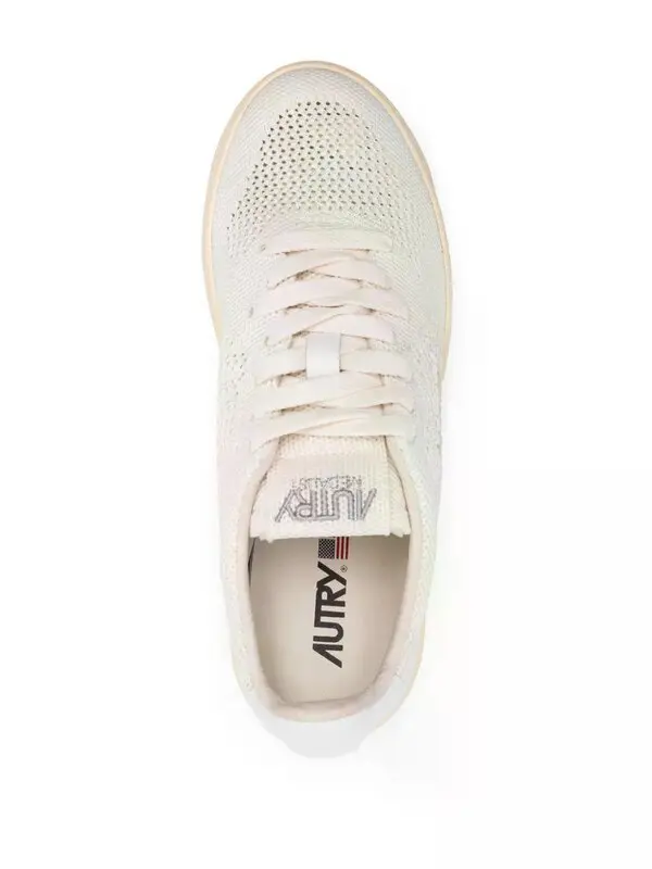 AUTRY Logo-patch Open-knit Sneakers - Neutrals