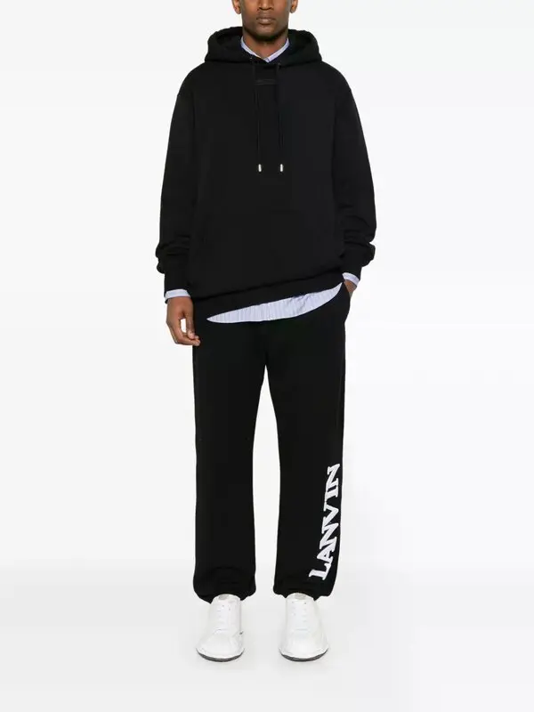 LANVIN Logo-embroidered Cotton Hoodie