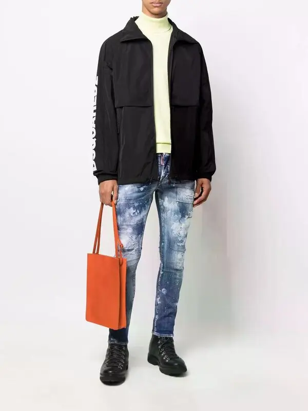 Dsquared2 Logo-print Zippered Coat