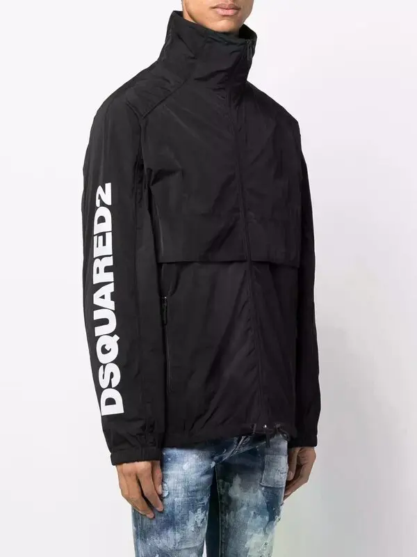 Dsquared2 Logo-print Zippered Coat