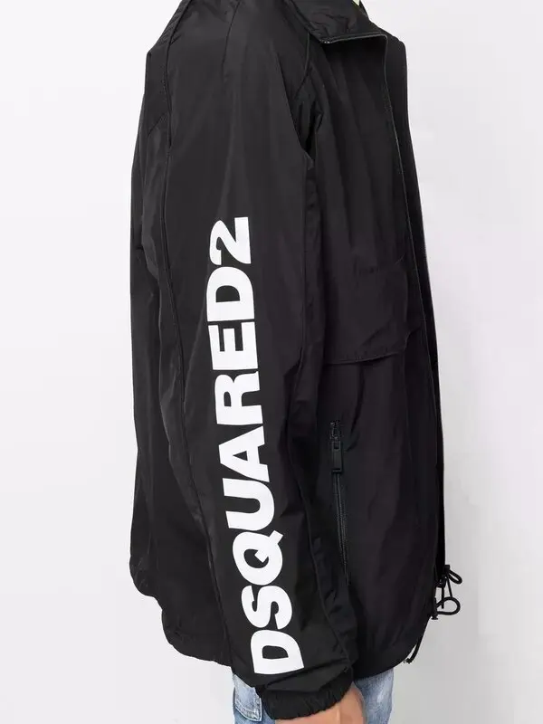 Dsquared2 Logo-print Zippered Coat