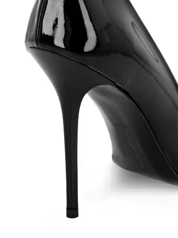 Philipp Plein 105mm Pointed-toe Leather Pumps - Black