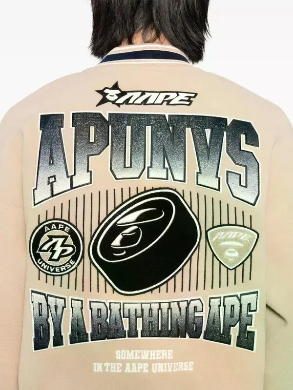 AAPE BY *A BATHING APE Logo Varsity Jacket