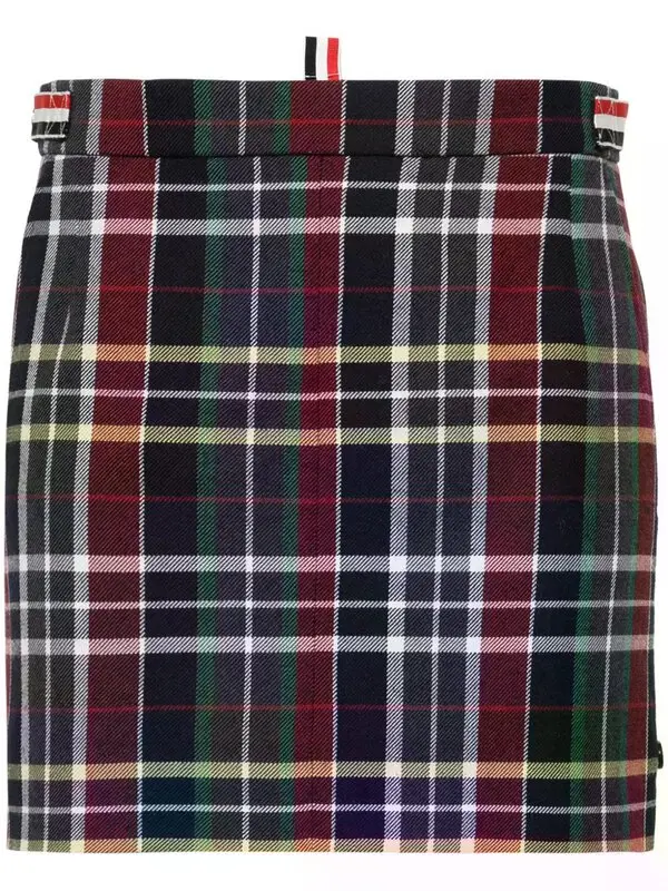 Thom Browne Tartan-check Wool Miniskirt