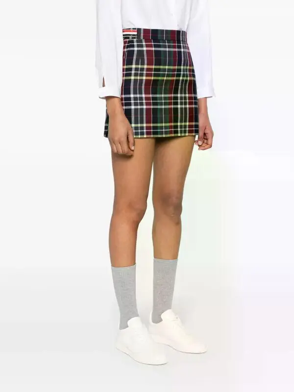 Thom Browne Tartan-check Wool Miniskirt