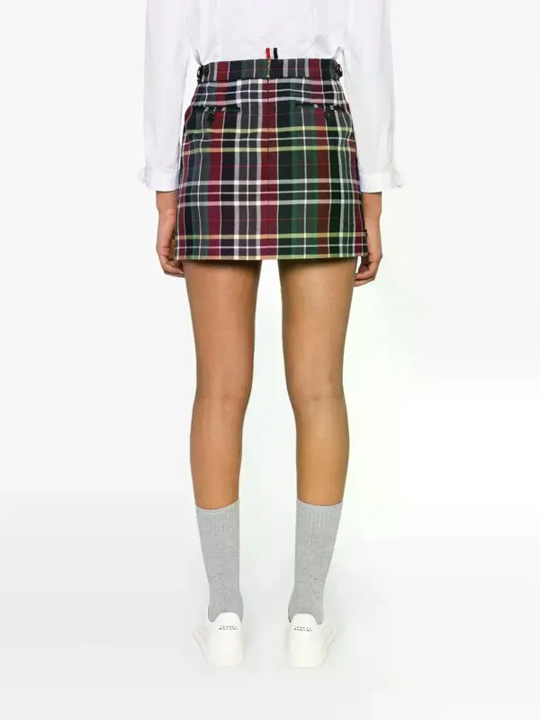 Thom Browne Tartan-check Wool Miniskirt