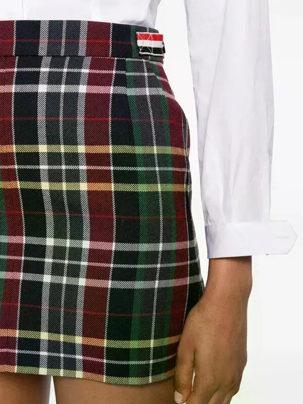 Thom Browne Tartan-check Wool Miniskirt