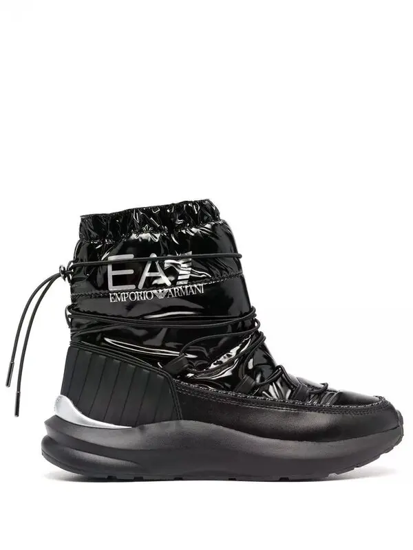 EA7 Logo-print Quilted Snow Boots - Black