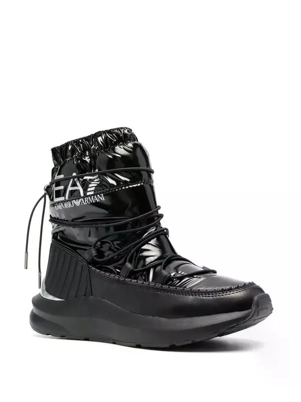 EA7 Logo-print Quilted Snow Boots - Black