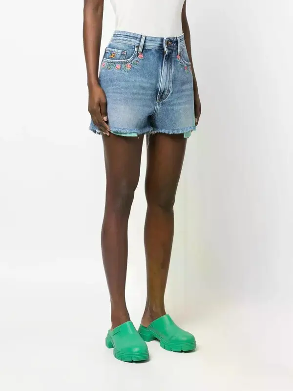 Jacob Cohen Floral-embroidered Denim Shorts