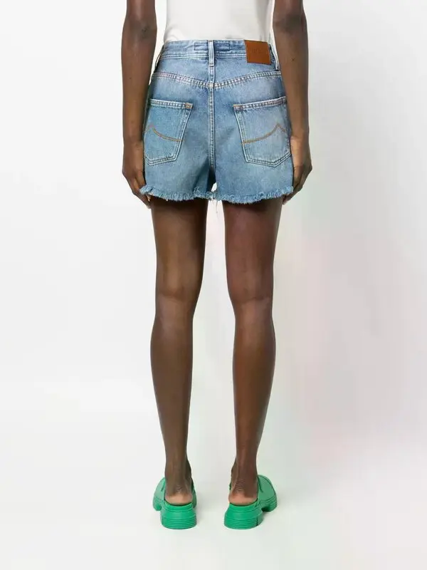Jacob Cohen Floral-embroidered Denim Shorts
