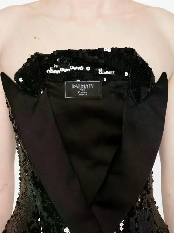 Balmain Sequin-embellished Tailored Mini Dress