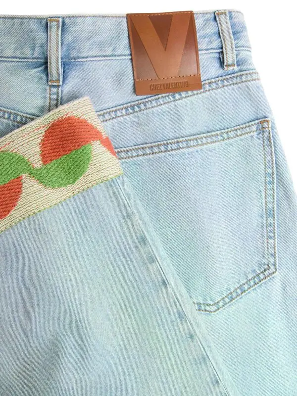 Valentino Garavani Jacquard-trim Straight Leg Jeans
