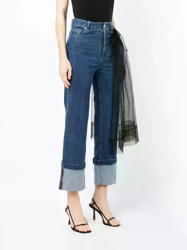 ACT Nº1 Tulle-panel Cropped Jeans