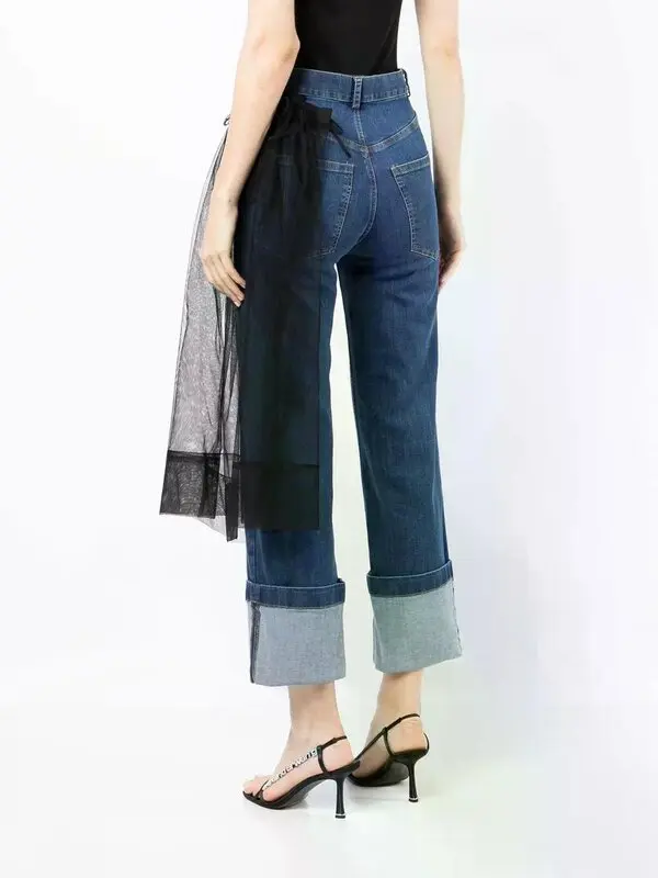 ACT Nº1 Tulle-panel Cropped Jeans
