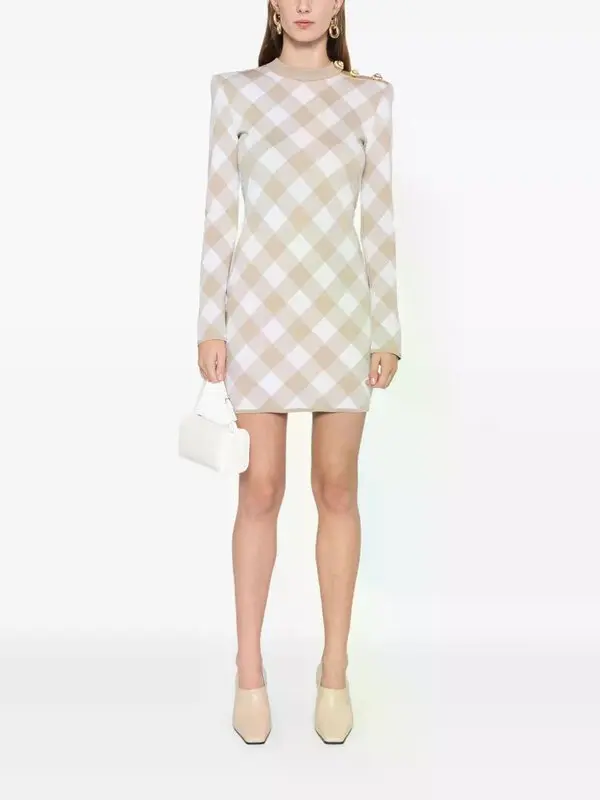 Balmain Checked Mini Dress