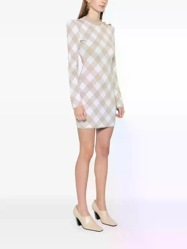 Balmain Checked Mini Dress