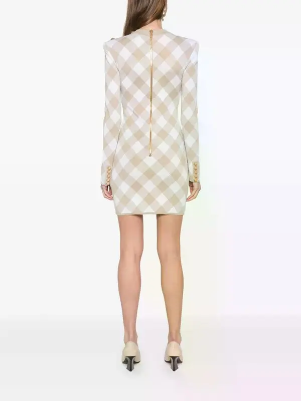 Balmain Checked Mini Dress
