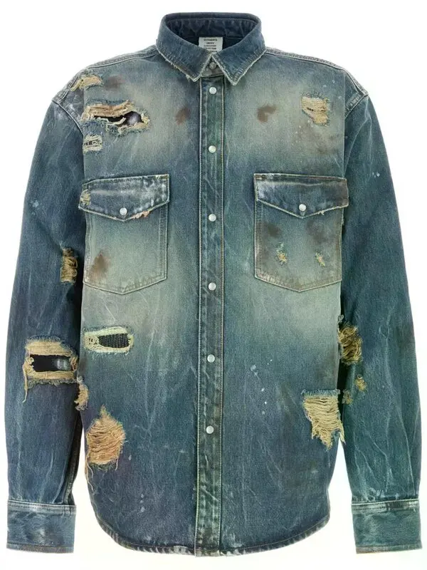 Vetements Distressed Denim Shirt