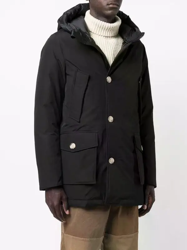 Woolrich Hooded Down Coat - Black